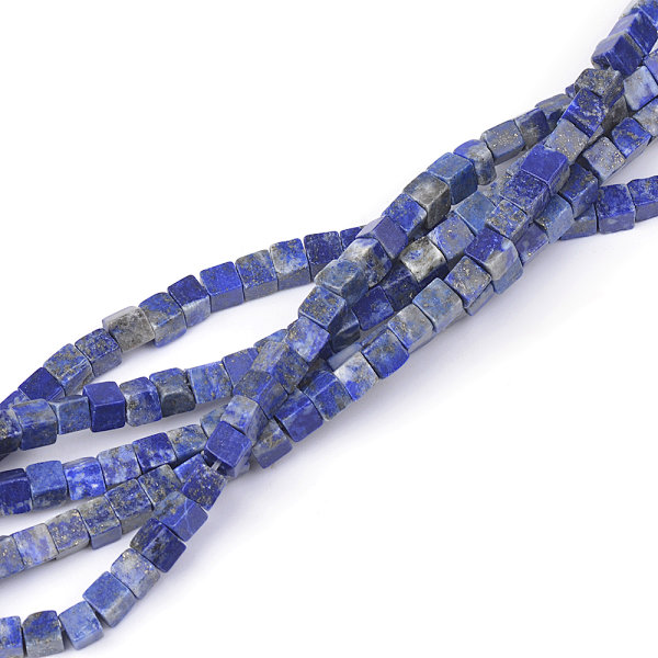 Natural Color Lapis Cube Beads