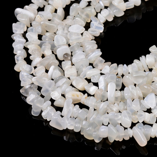 Gray Moonstone Chips, 32 Inches Long