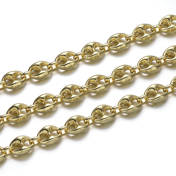 Gold Plated Brass Chain, Sold By Meter